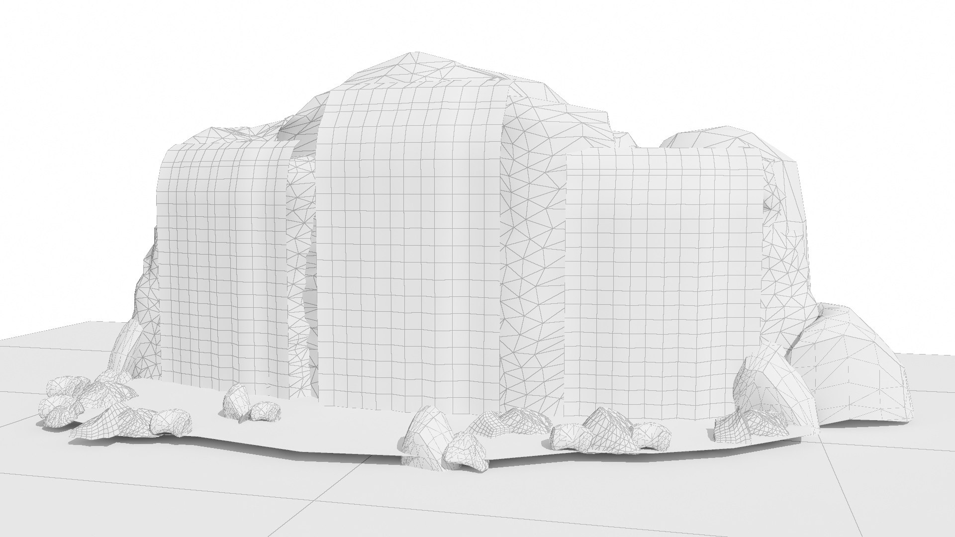 3d Model Stone Waterfall