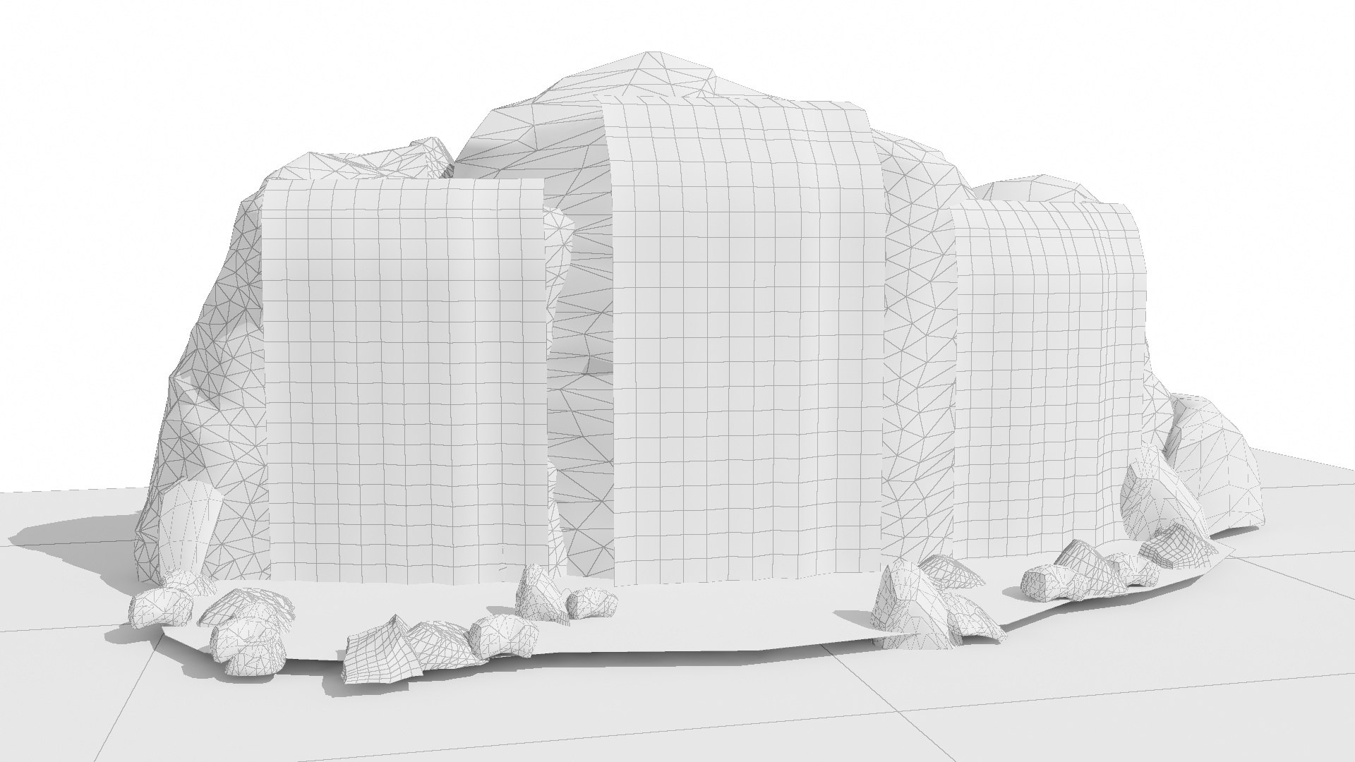 3d Model Stone Waterfall