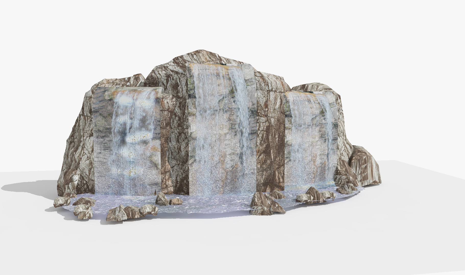 3d Model Stone Waterfall