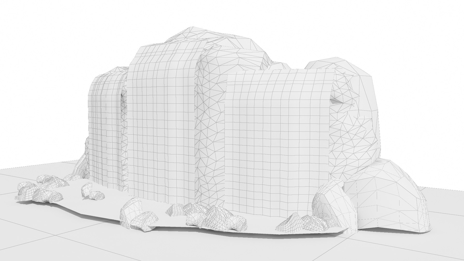 3d Model Stone Waterfall