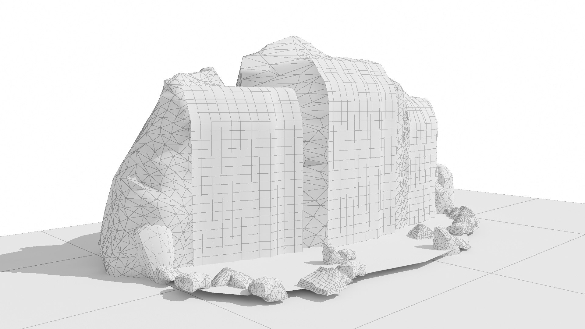 3d Model Stone Waterfall