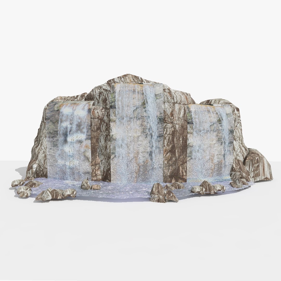 3d model stone waterfall