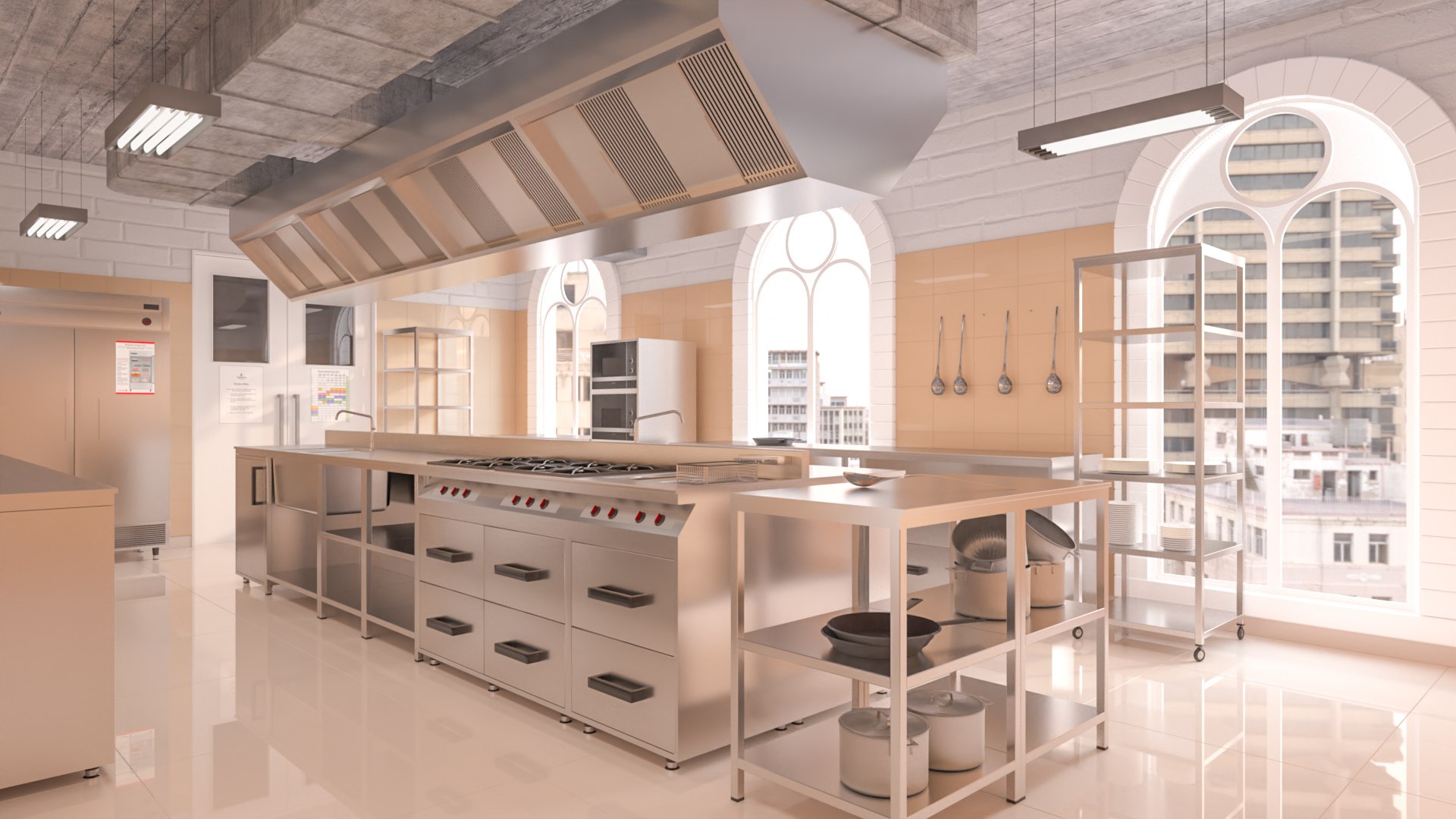 3D Commercial Kitchen Model - TurboSquid 2085759