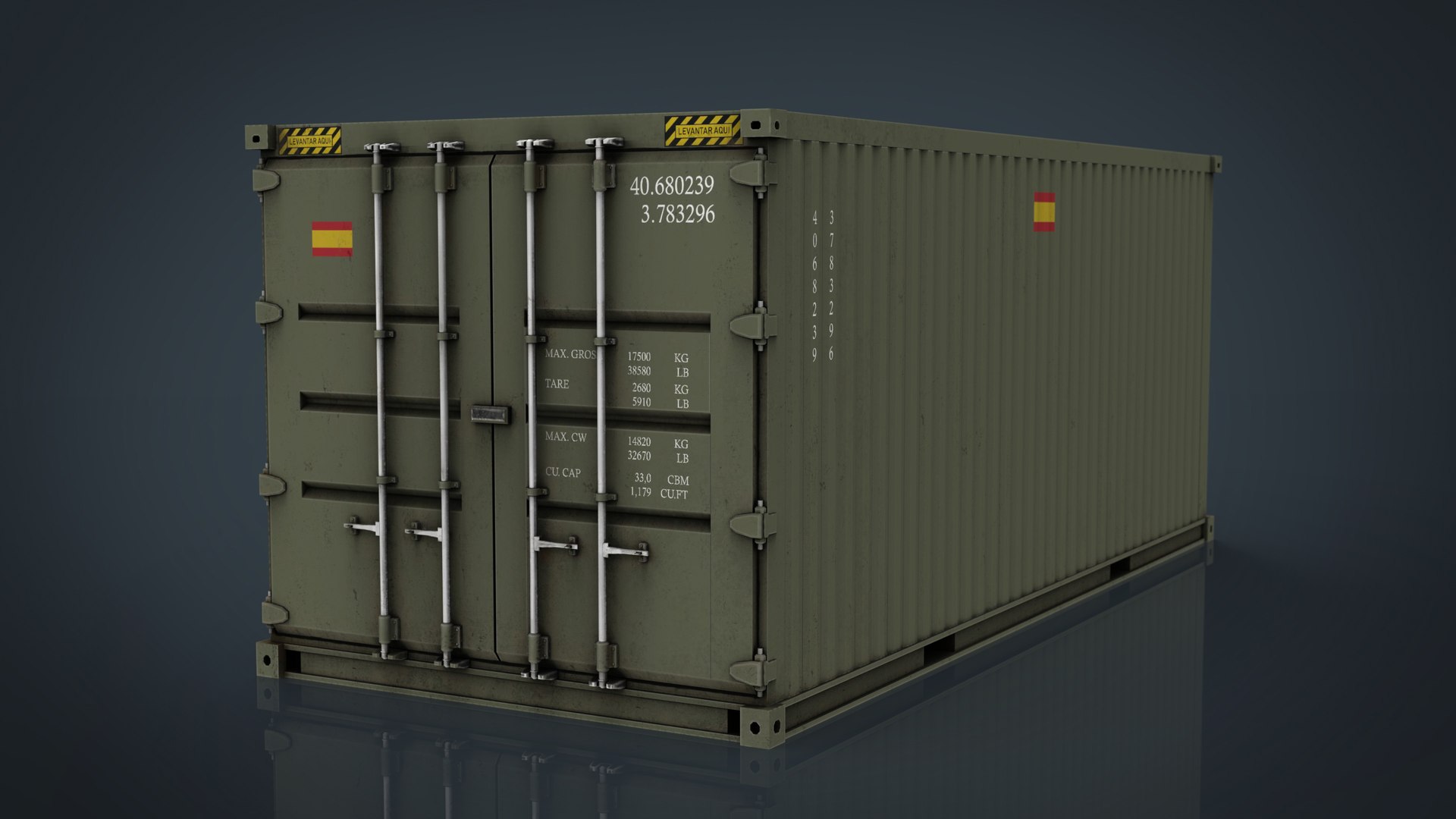 Spanish Military Container Green Model - TurboSquid 1352700