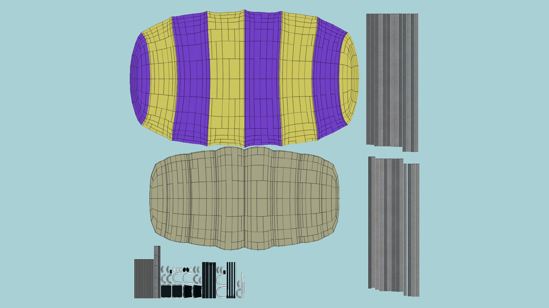 Parachute A02 Purple Yellow - Character Accessories Design 3D Model ...