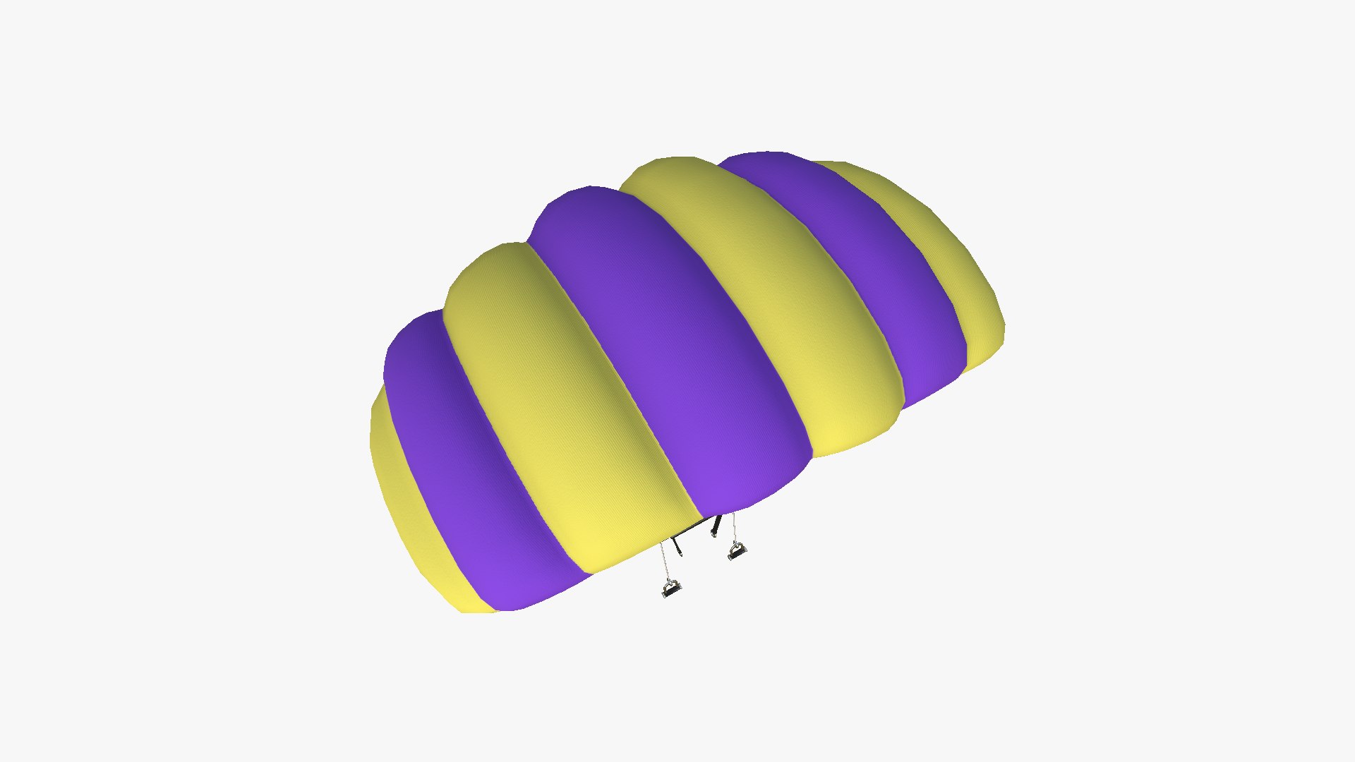 Parachute A02 Purple Yellow - Character Accessories Design 3D Model ...