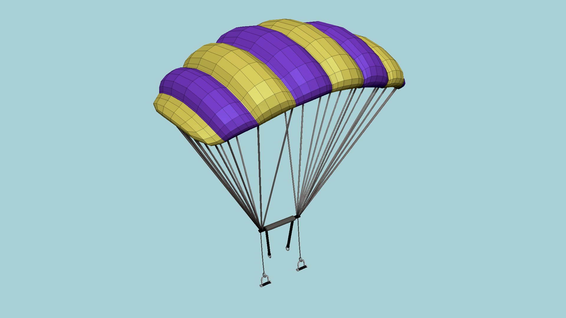 Parachute A02 Purple Yellow - Character Accessories Design 3D Model ...