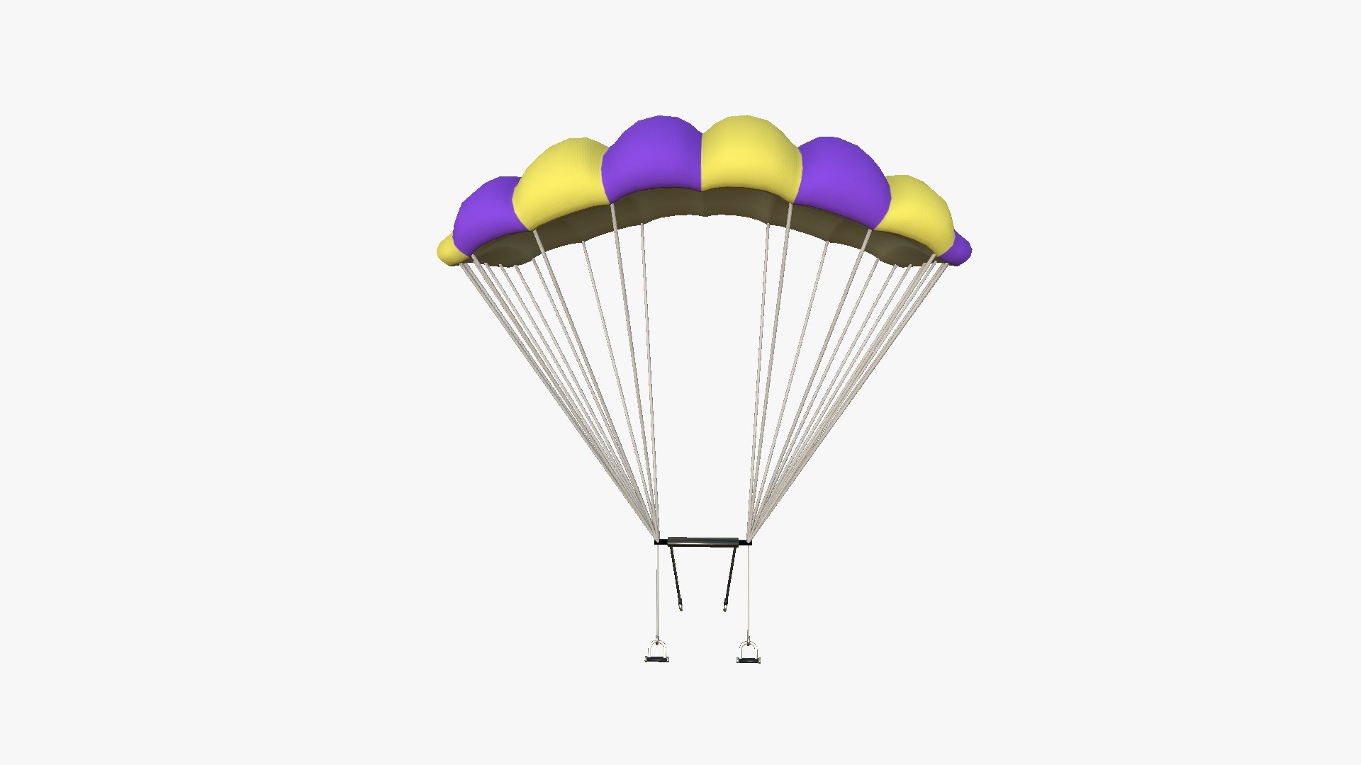 Parachute A02 Purple Yellow - Character Accessories Design 3D Model ...