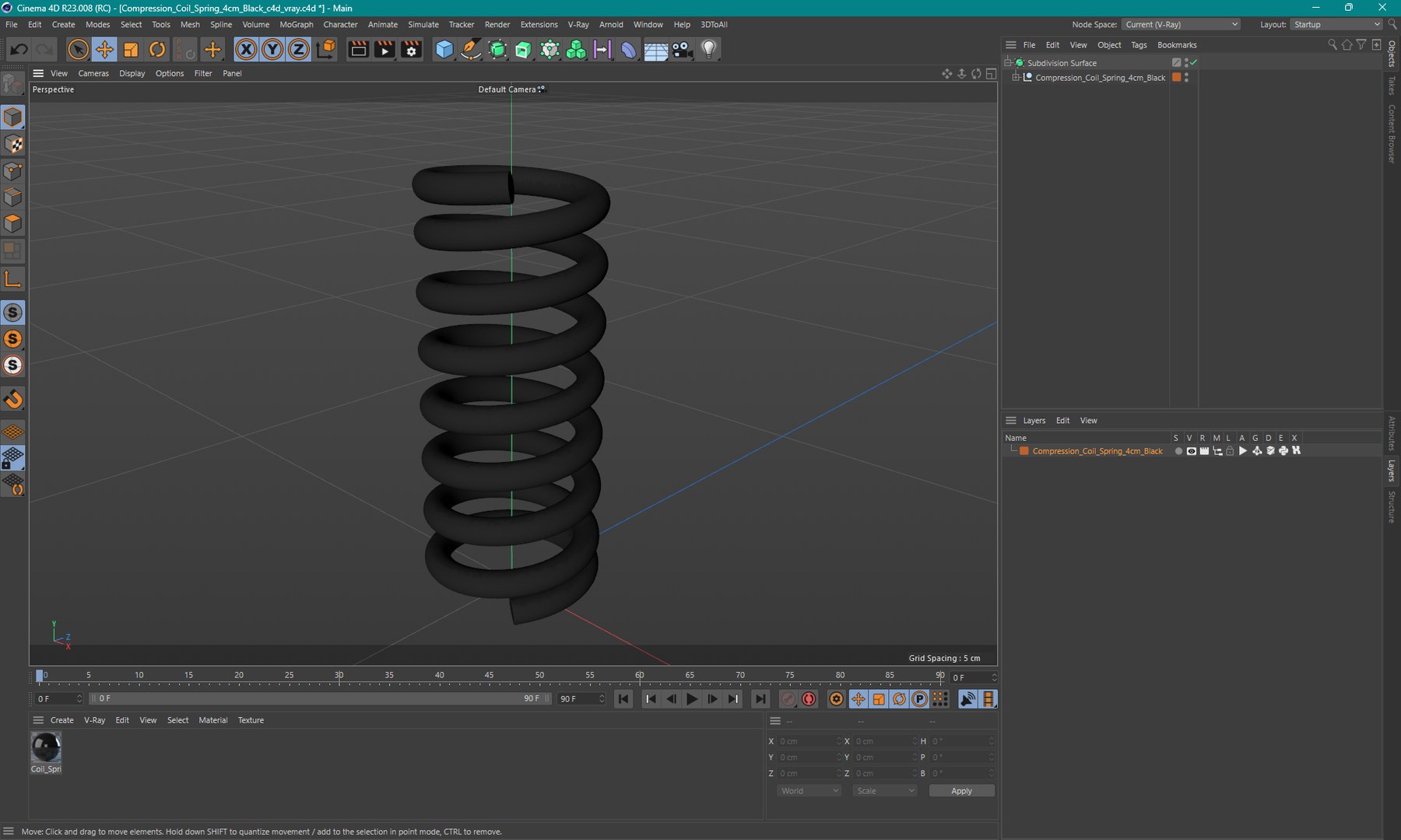 3D Compression Coil Spring 4cm Black Model - TurboSquid 2403002