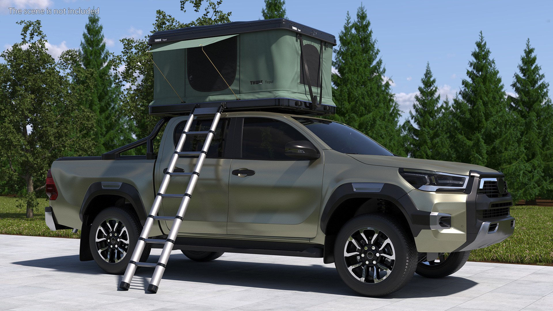 Hardshell Roof Top Tent Thule Basin Unfolded 3D Model - TurboSquid 2206588