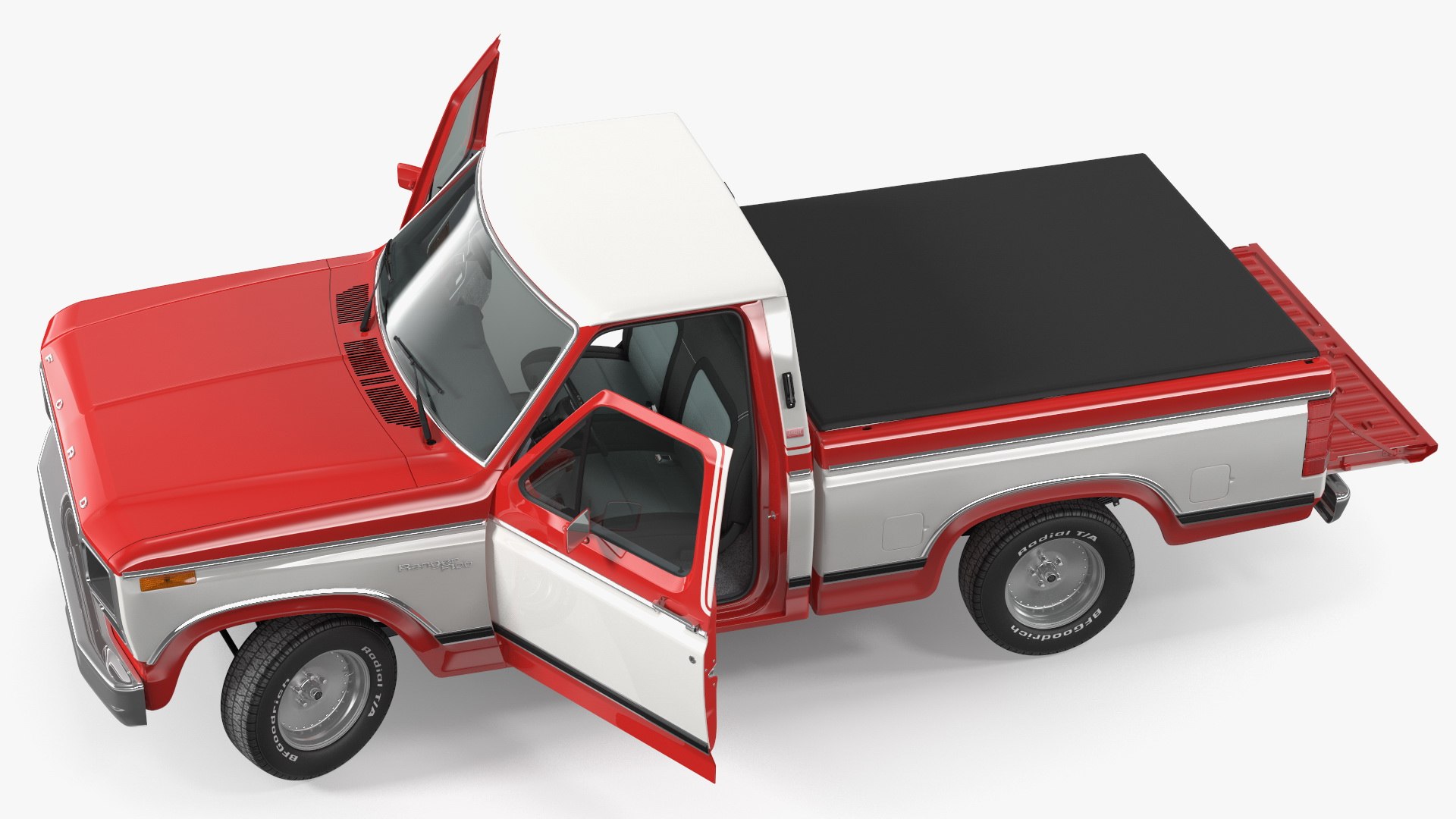 Ford F Series Ranger 1980 Pickup Truck Red Rigged 3D - TurboSquid 1846615