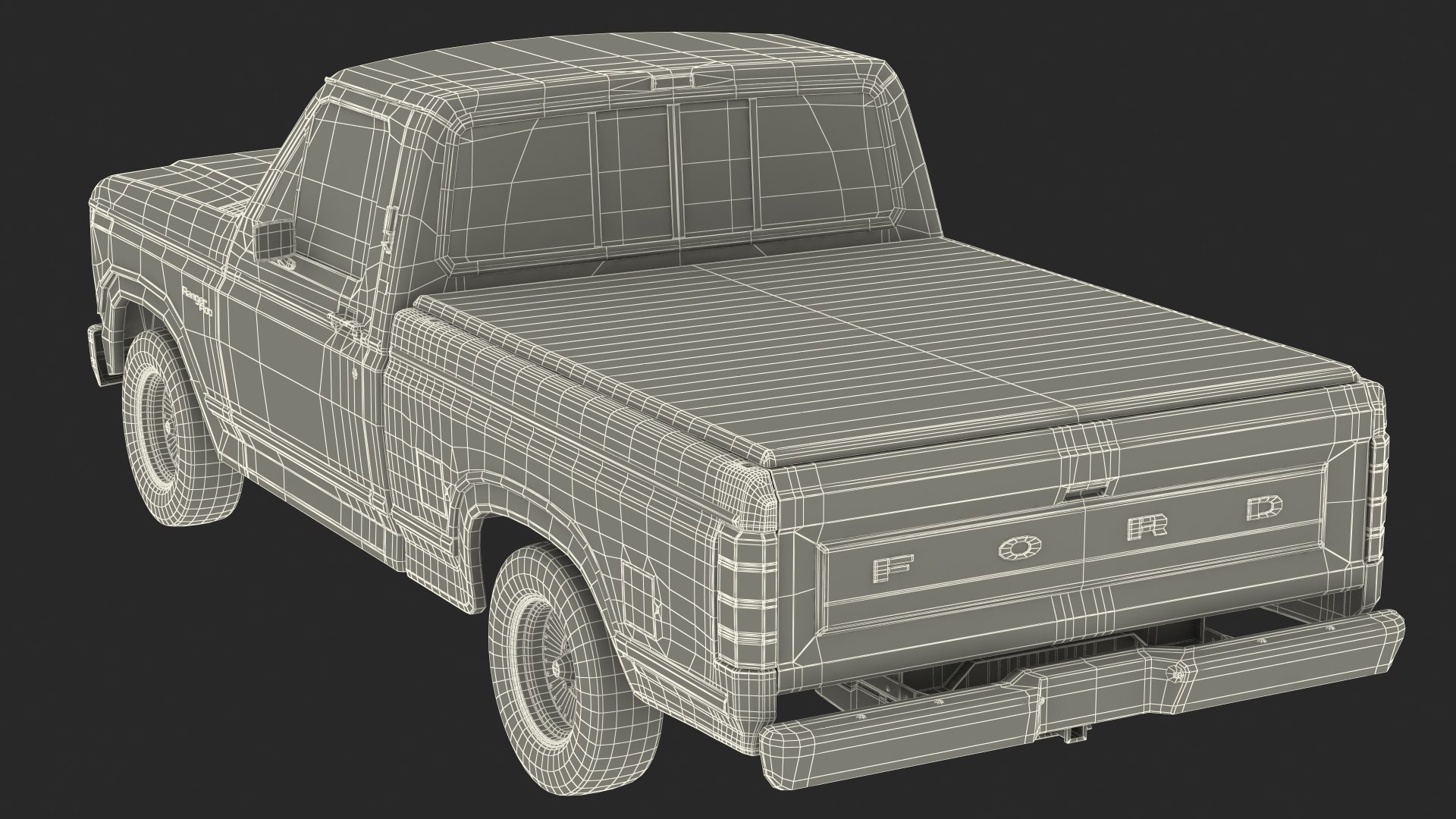 Ford F Series Ranger 1980 Pickup Truck Red Rigged 3D - TurboSquid 1846615