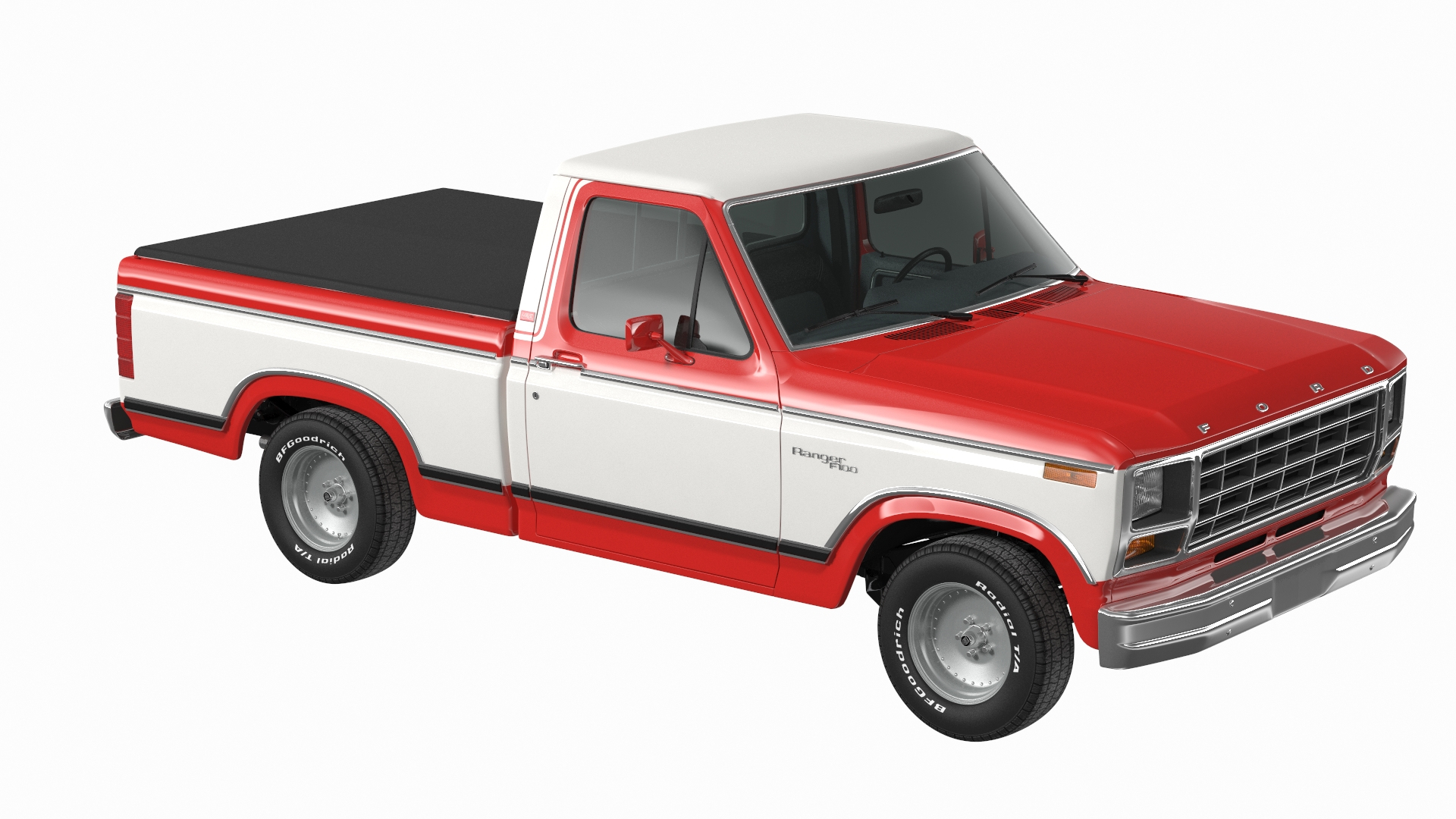 Ford F Series Ranger 1980 Pickup Truck Red Rigged 3D - TurboSquid 1846615