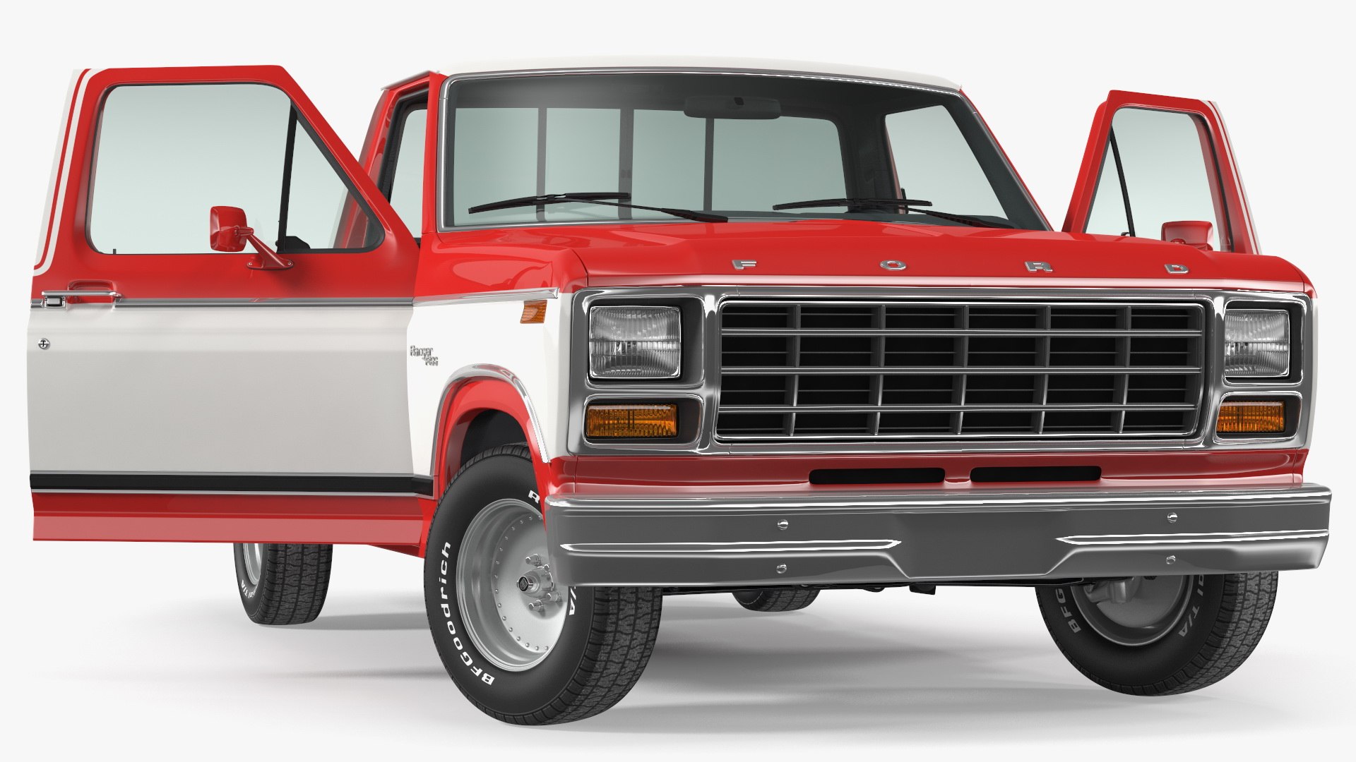 Ford F Series Ranger 1980 Pickup Truck Red Rigged 3D - TurboSquid 1846615
