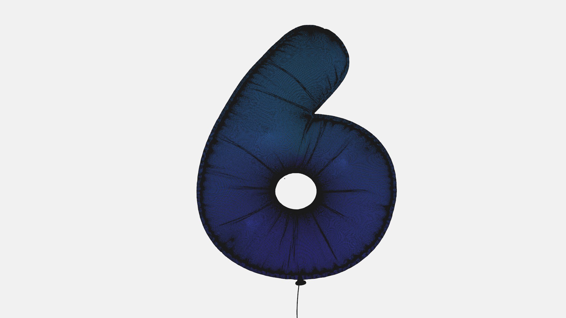3D Shiny Foil Balloon Number 6 model - TurboSquid 2145235