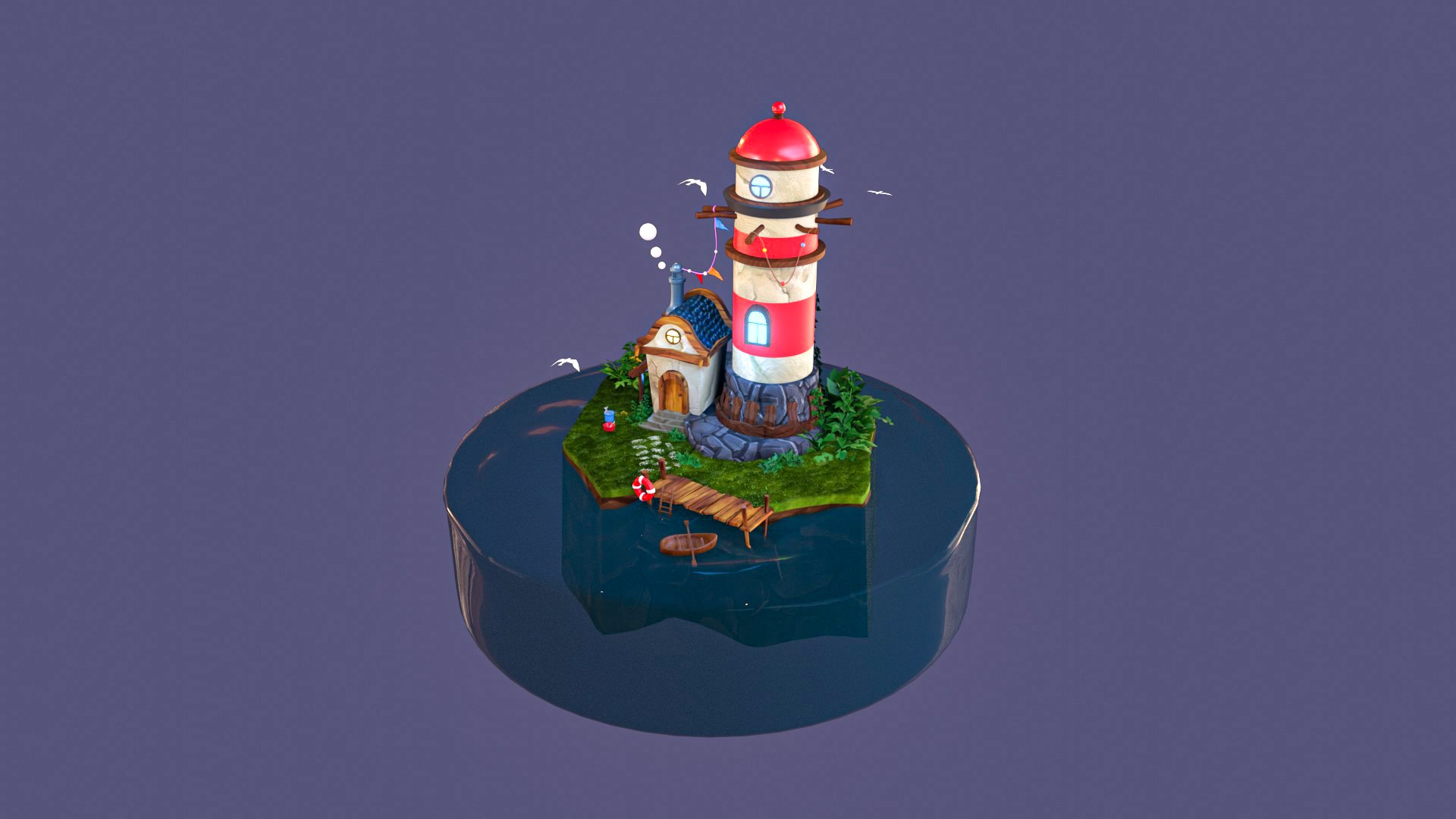 LightHouse Diorama Blender3D Lowpoly Low-poly 3D Model 3D - TurboSquid 1934989
