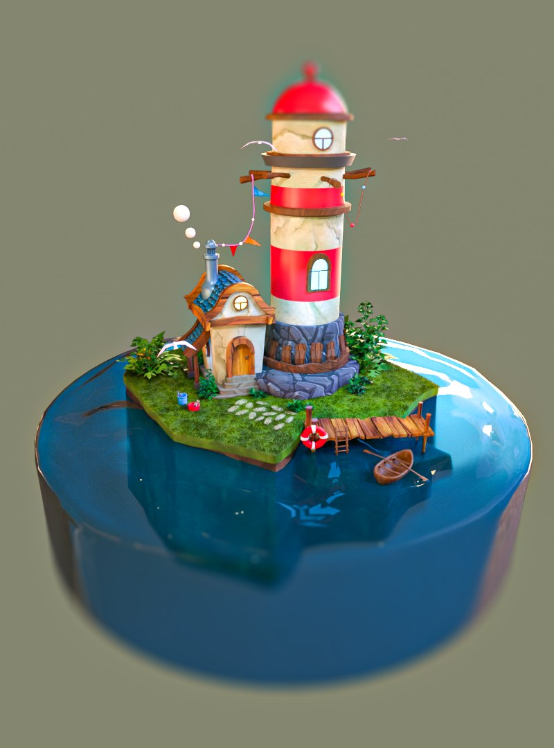LightHouse Diorama Blender3D Lowpoly Low-poly 3D Model 3D - TurboSquid 1934989