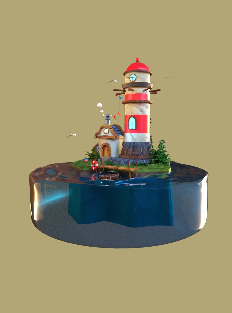 LightHouse Diorama Blender3D Lowpoly Low-poly 3D Model 3D - TurboSquid 1934989