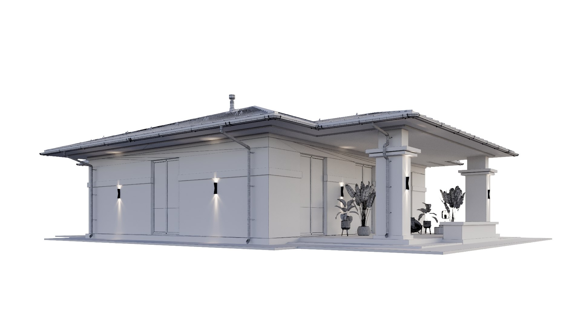 Modern Cottage House 2 Model - TurboSquid 2055615