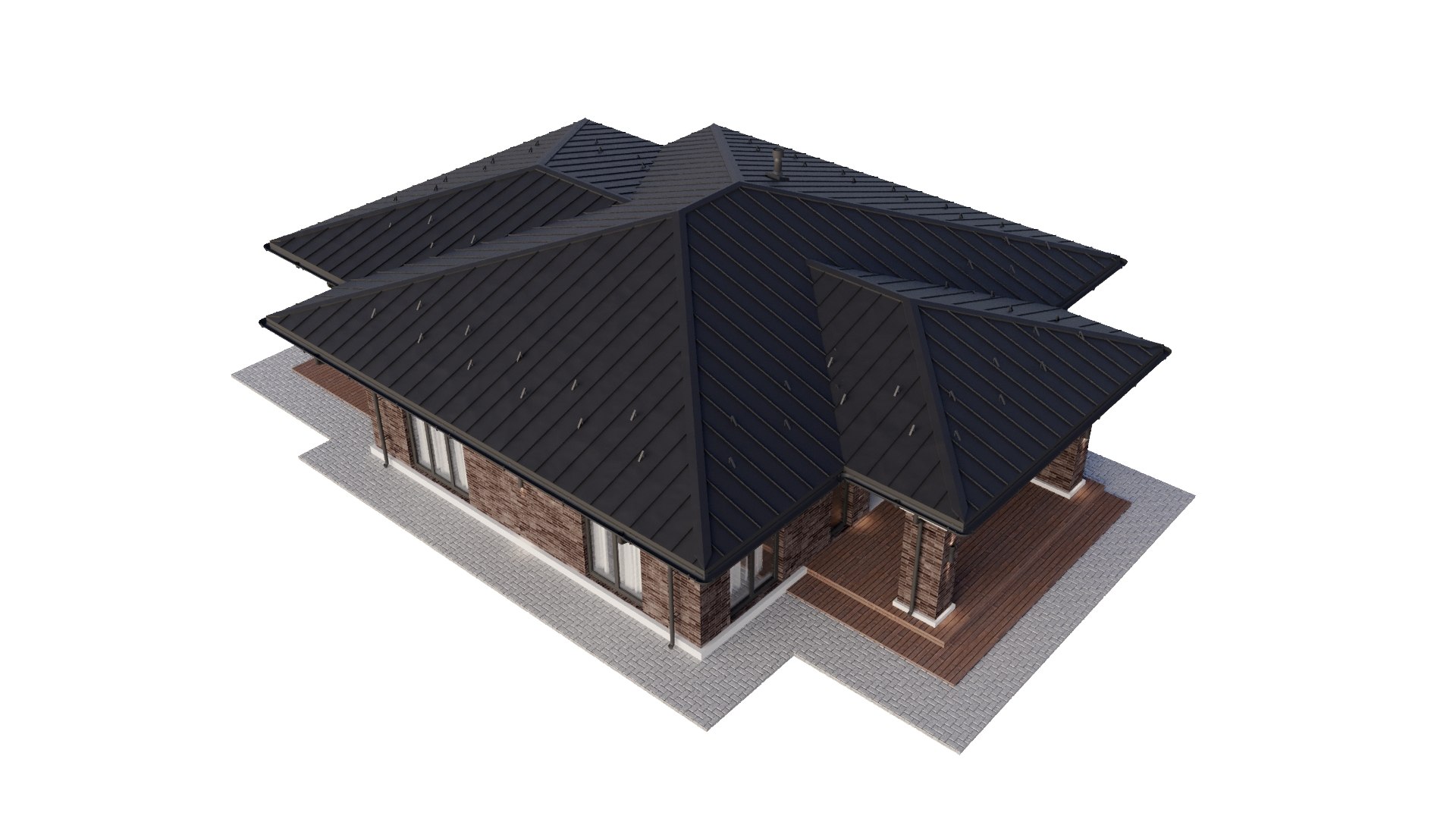 Modern Cottage House 2 Model - TurboSquid 2055615