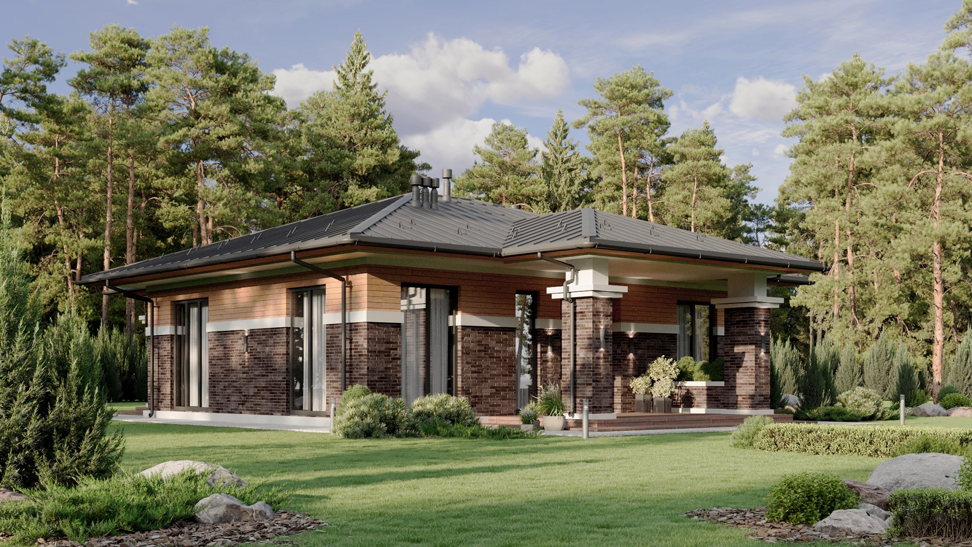 Modern Cottage House 2 Model - TurboSquid 2055615