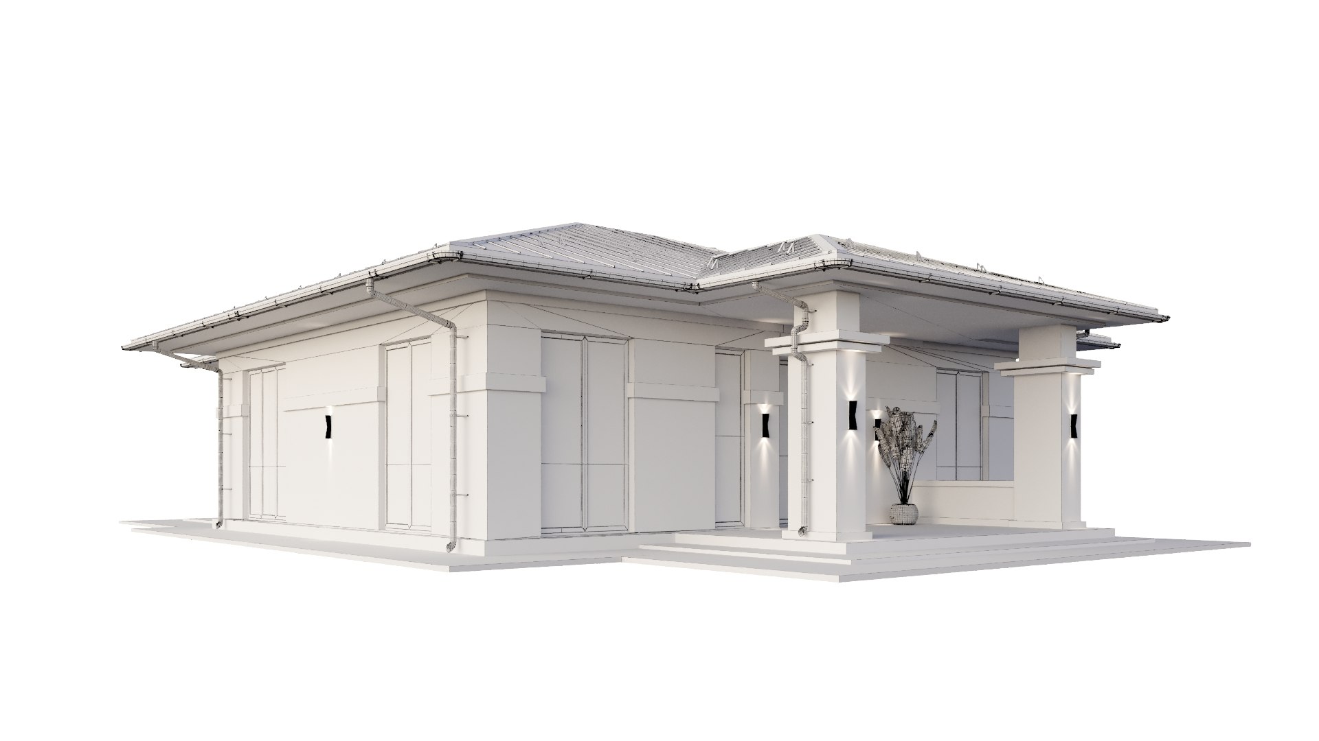 Modern Cottage House 2 Model - TurboSquid 2055615