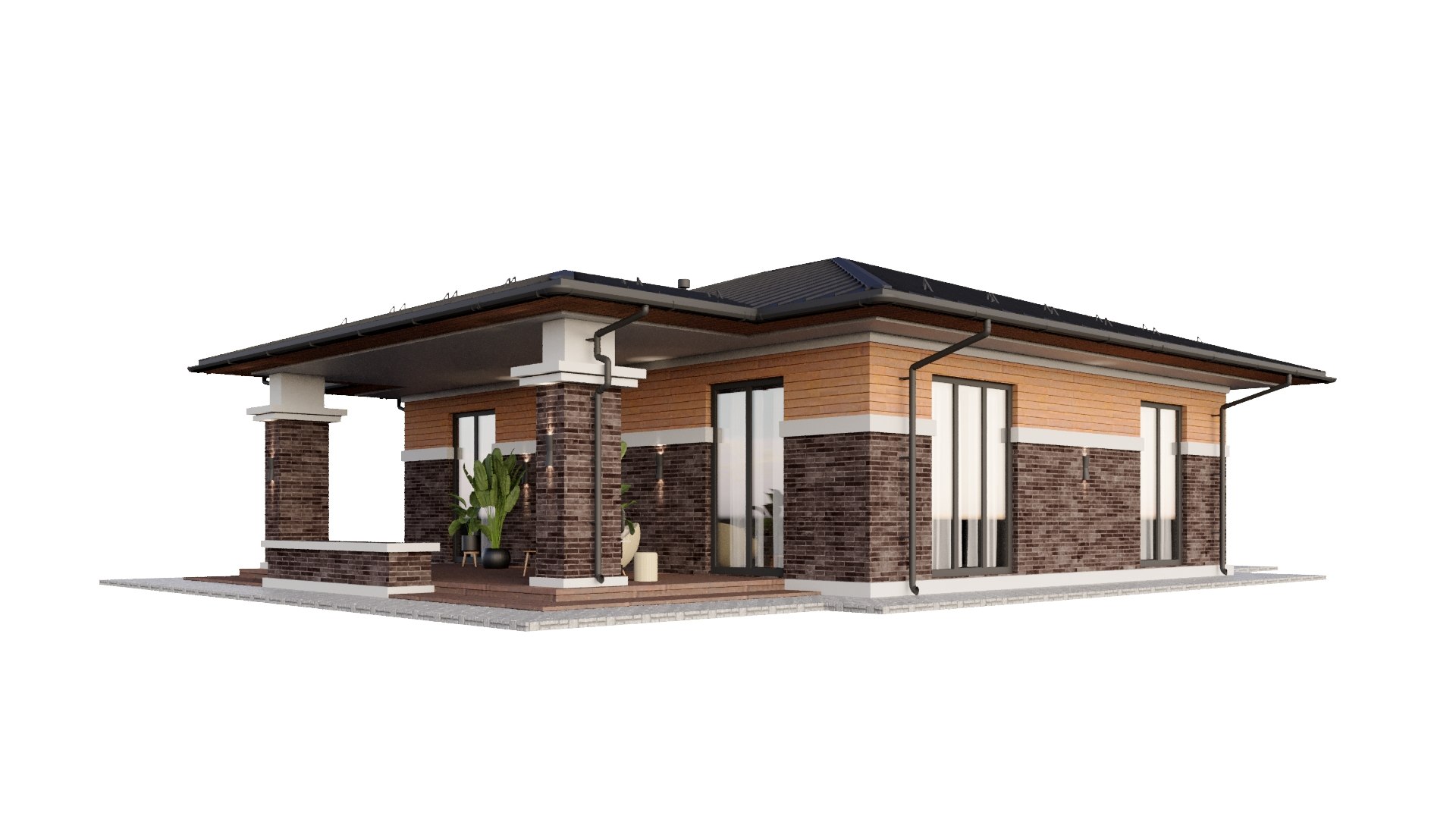 Modern Cottage House 2 Model - TurboSquid 2055615