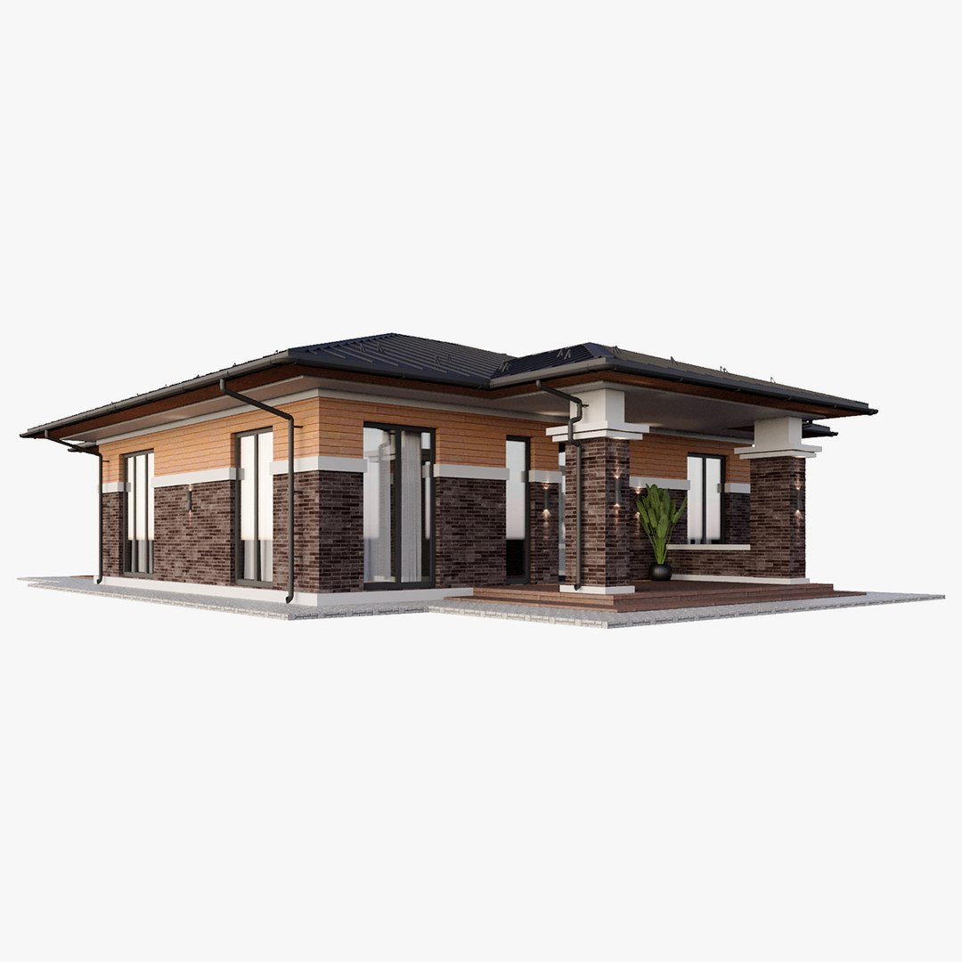 Modern Cottage House 2 model - TurboSquid 2055615