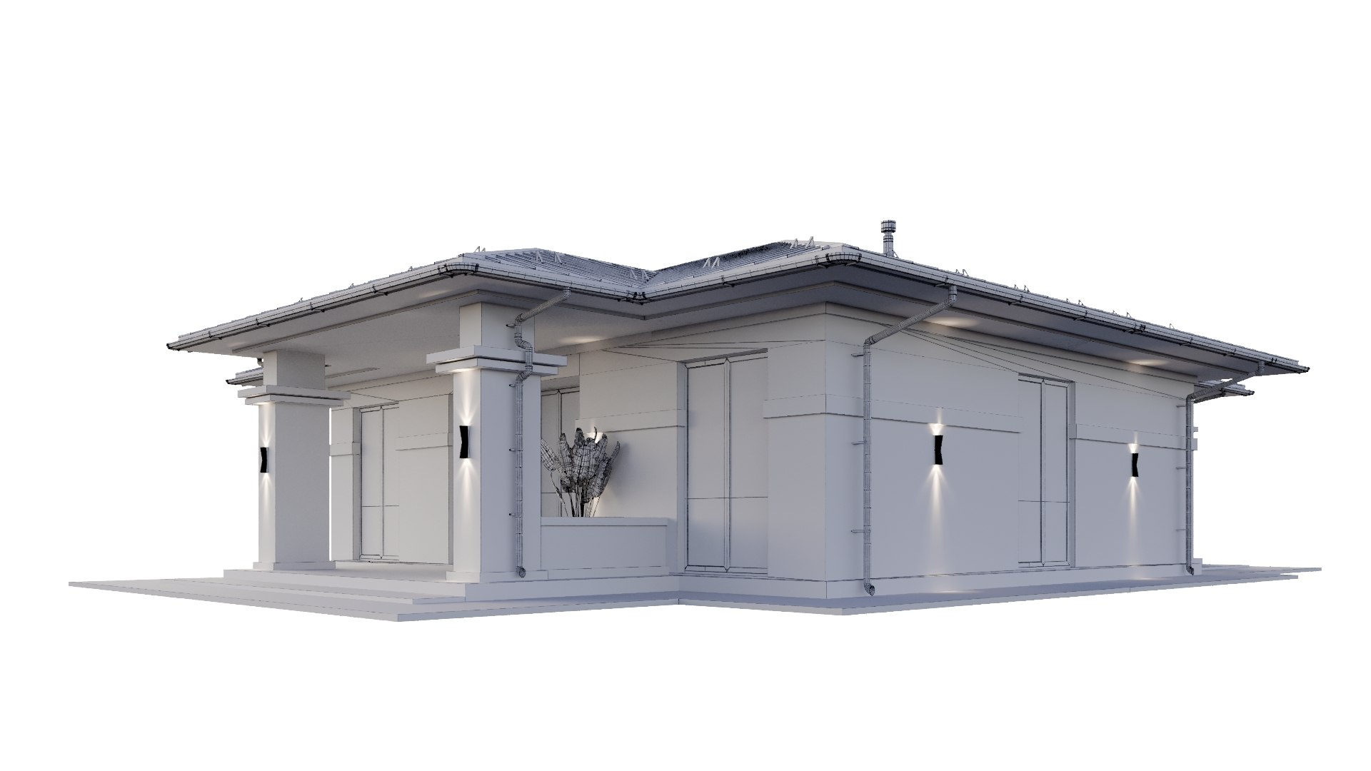 Modern Cottage House 2 Model - TurboSquid 2055615