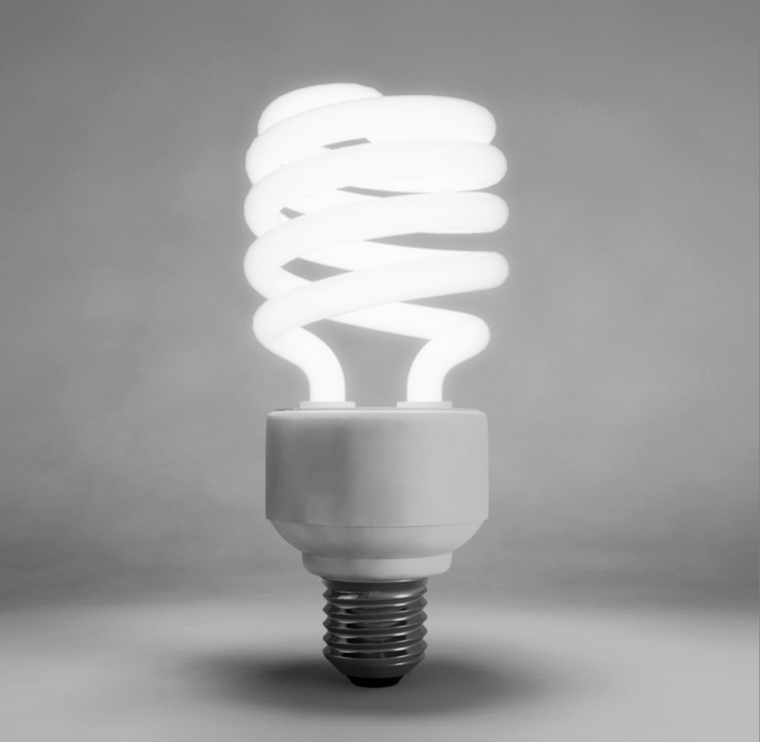 Compact Lamp Light Bulb 3d Obj