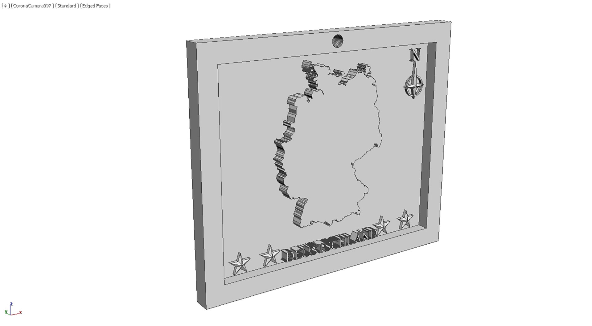3D Model Germany-Deustschland Map Print - TurboSquid 1726976