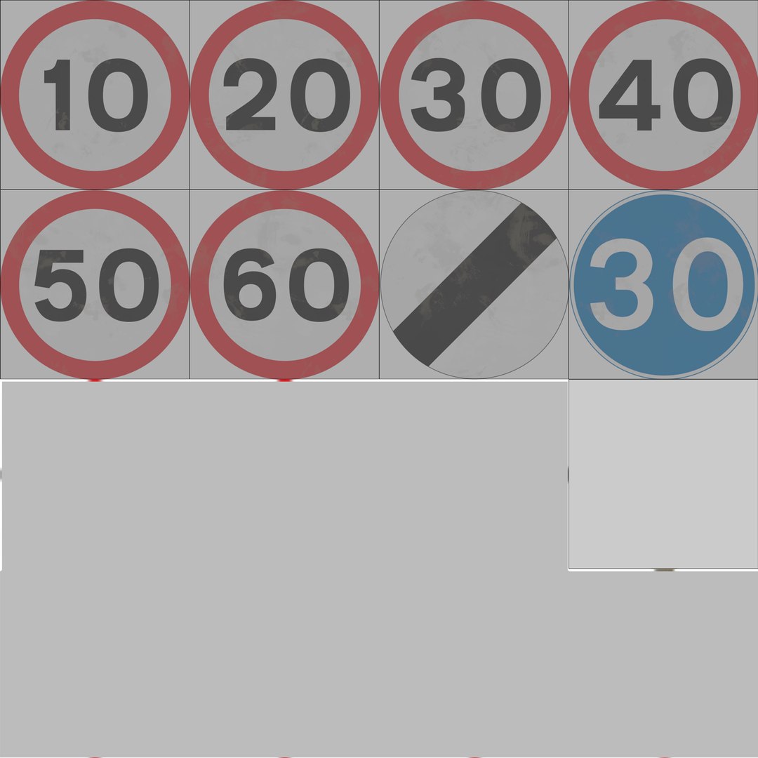 3D UK Speed Limit Signs - TurboSquid 2070965