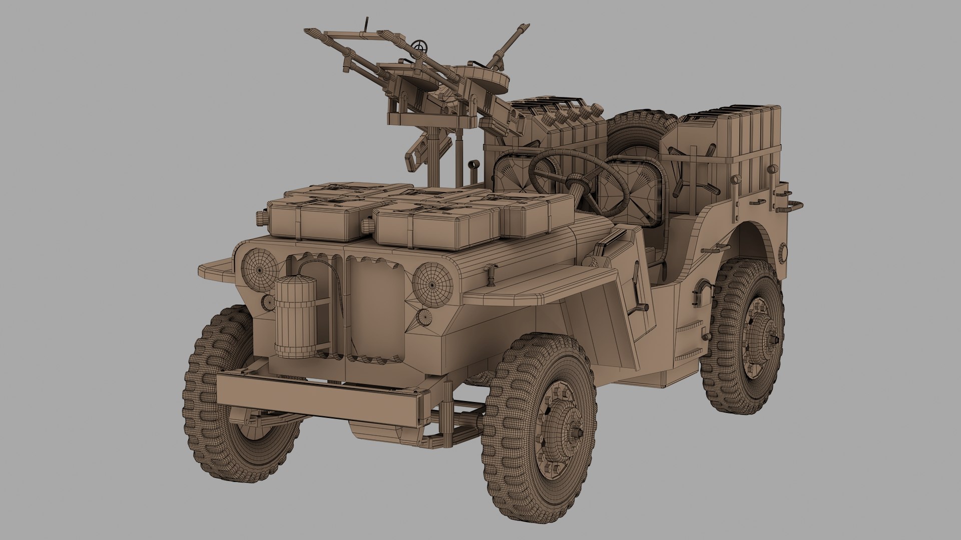 Ww2 Sas Desert Raider 3d Model