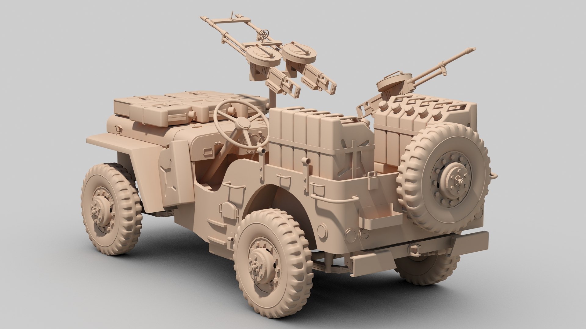 Ww2 Sas Desert Raider 3d Model
