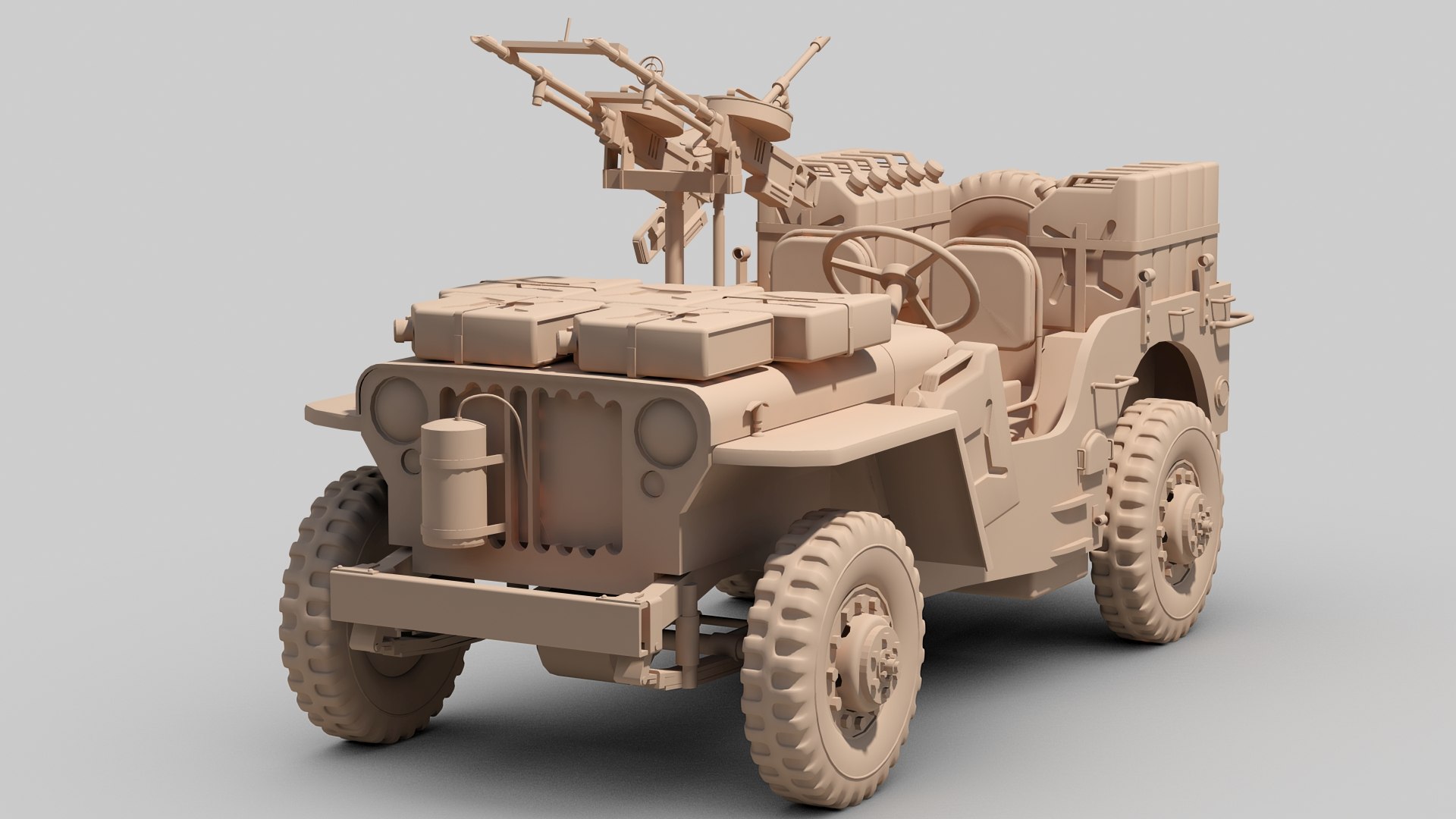 Ww2 Sas Desert Raider 3d Model