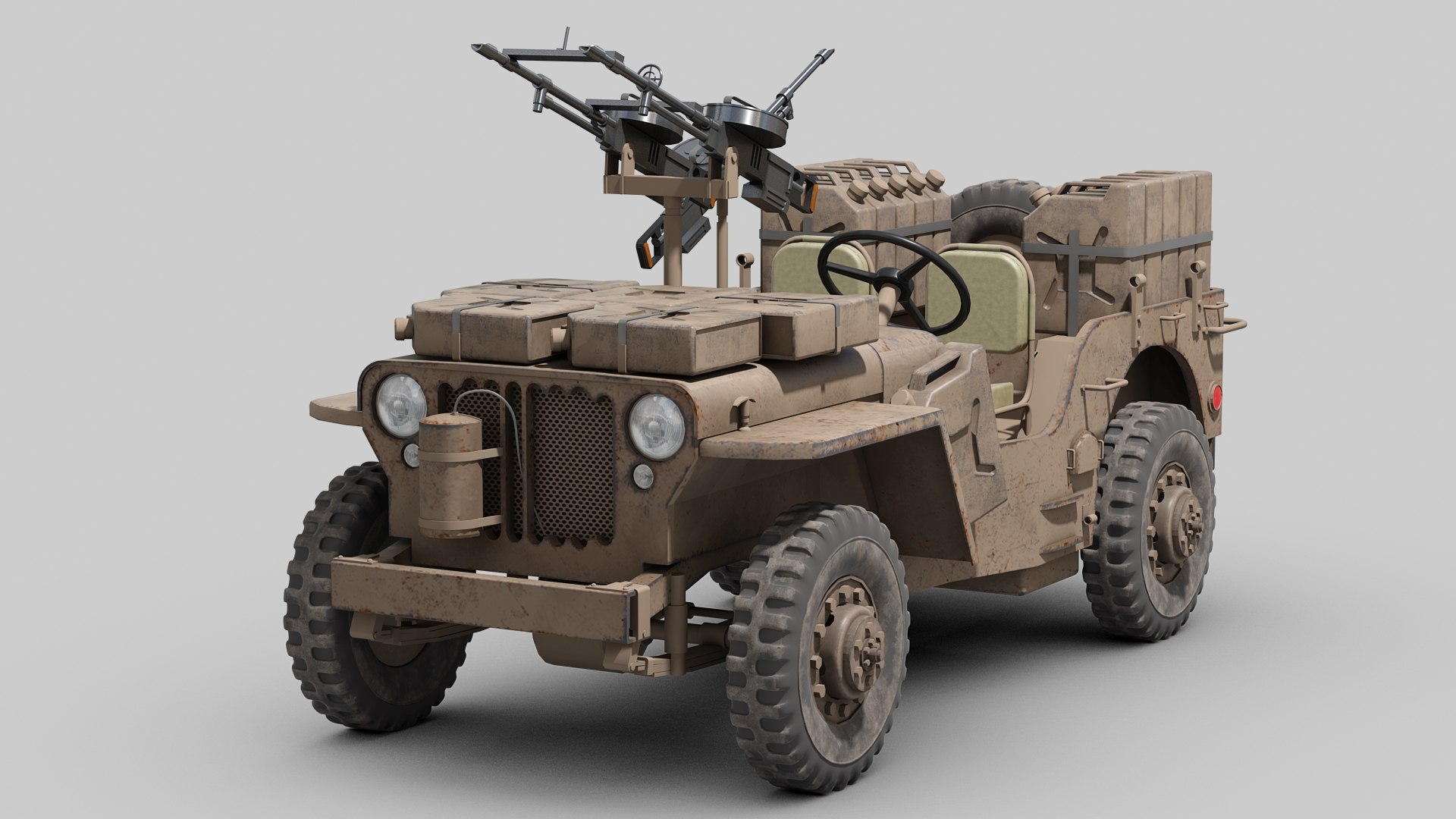 Ww2 Sas Desert Raider 3d Model