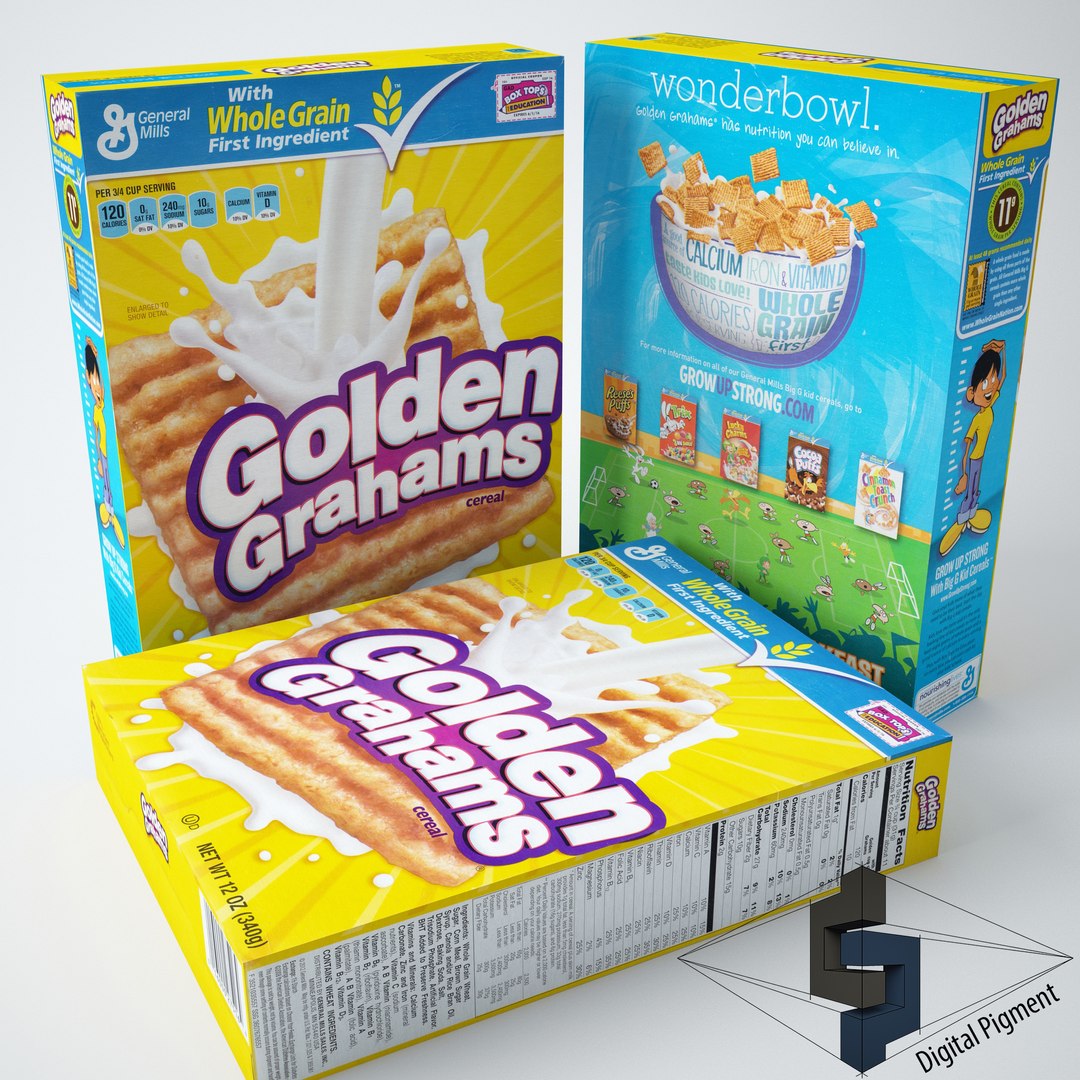 3ds Max General Golden Grahams Cereal Box