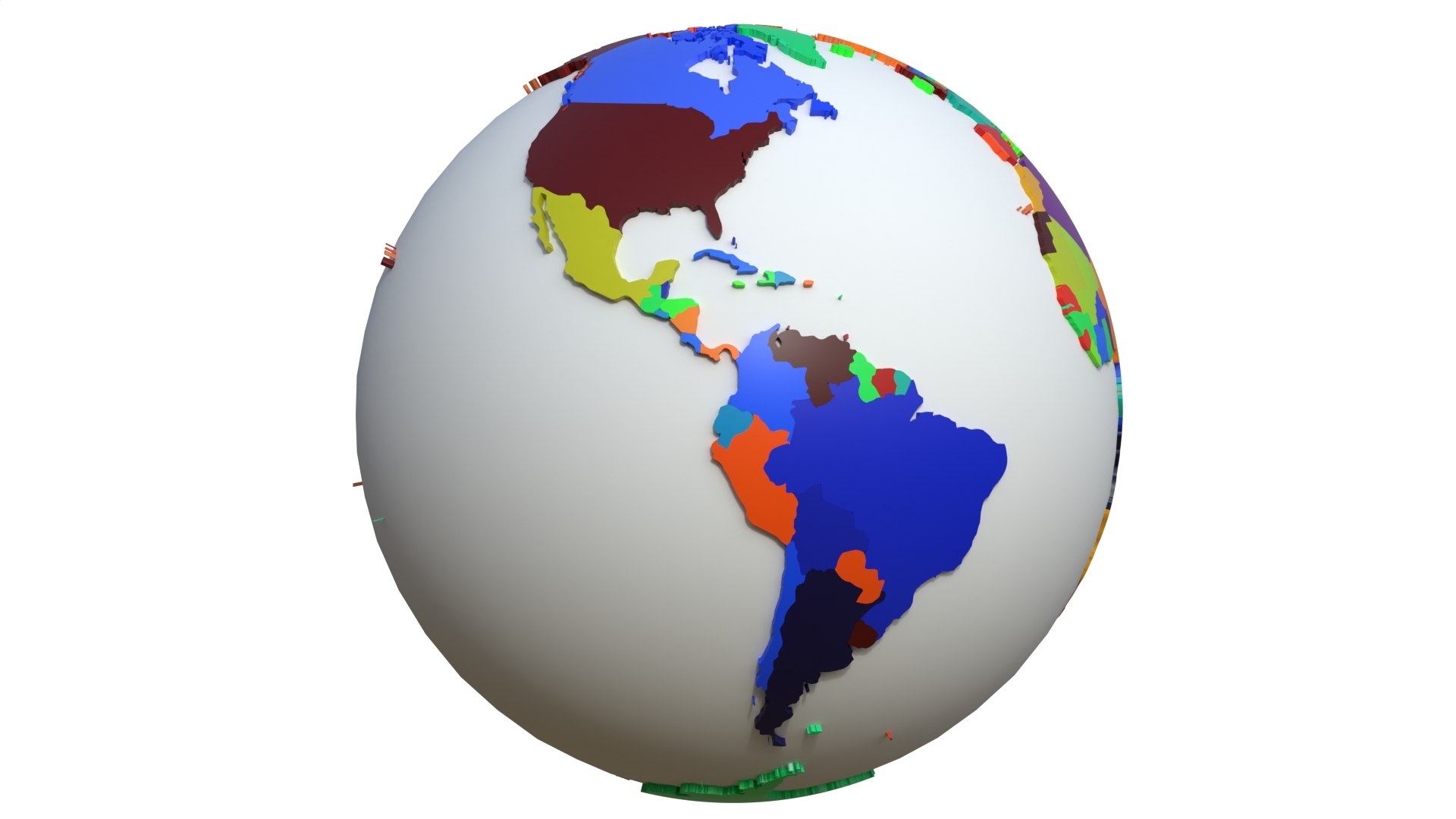 3D Model Countries 3D Globe - TurboSquid 2347333