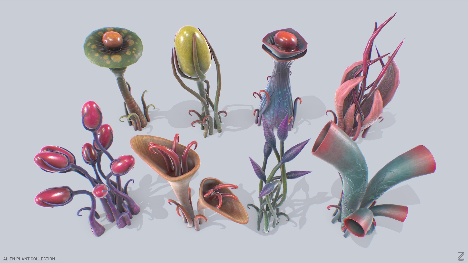 Alien Plant Collection 3D Model - TurboSquid 2234311