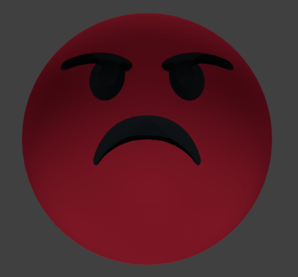 3D Red Emoji Angry - TurboSquid 1239198