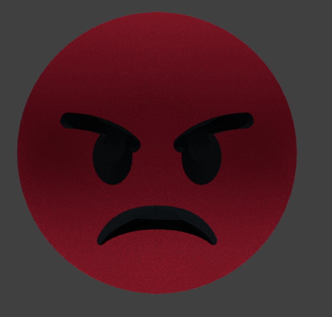 3D Red Emoji Angry - TurboSquid 1239198