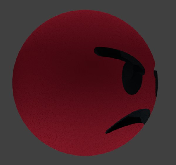 3D red emoji angry - TurboSquid 1239198