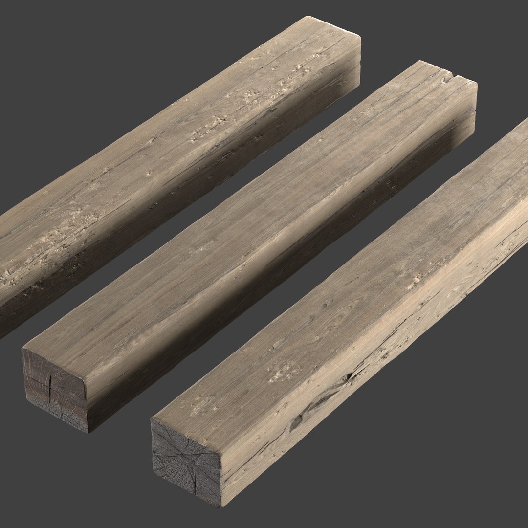3D Old ASH Wood Beams Model - TurboSquid 1831332