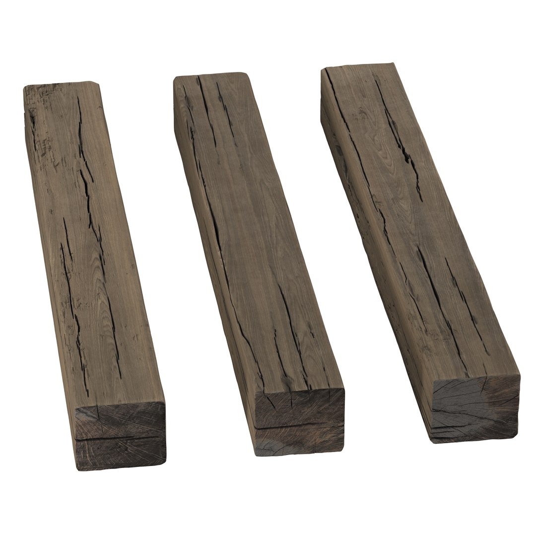 3D Old ASH Wood Beams Model - TurboSquid 1831332