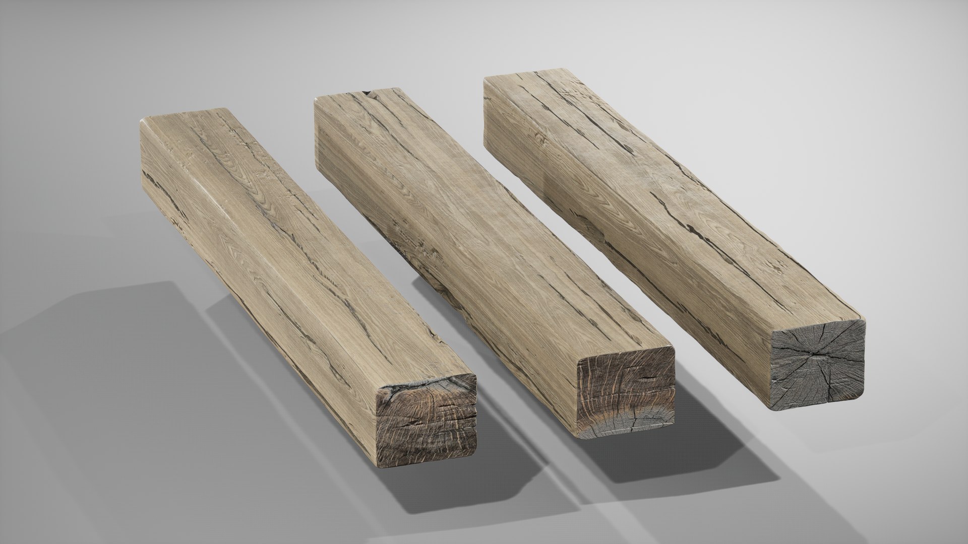 3D Old ASH Wood Beams Model - TurboSquid 1831332