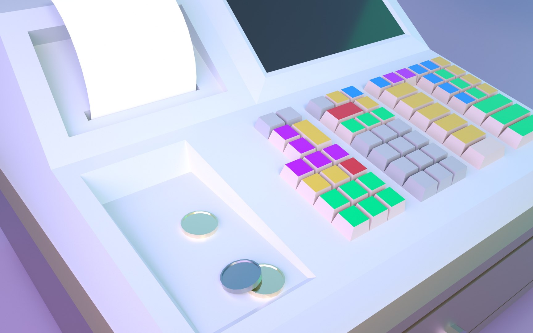 3D Low-poly Cash Register Model - TurboSquid 1631080