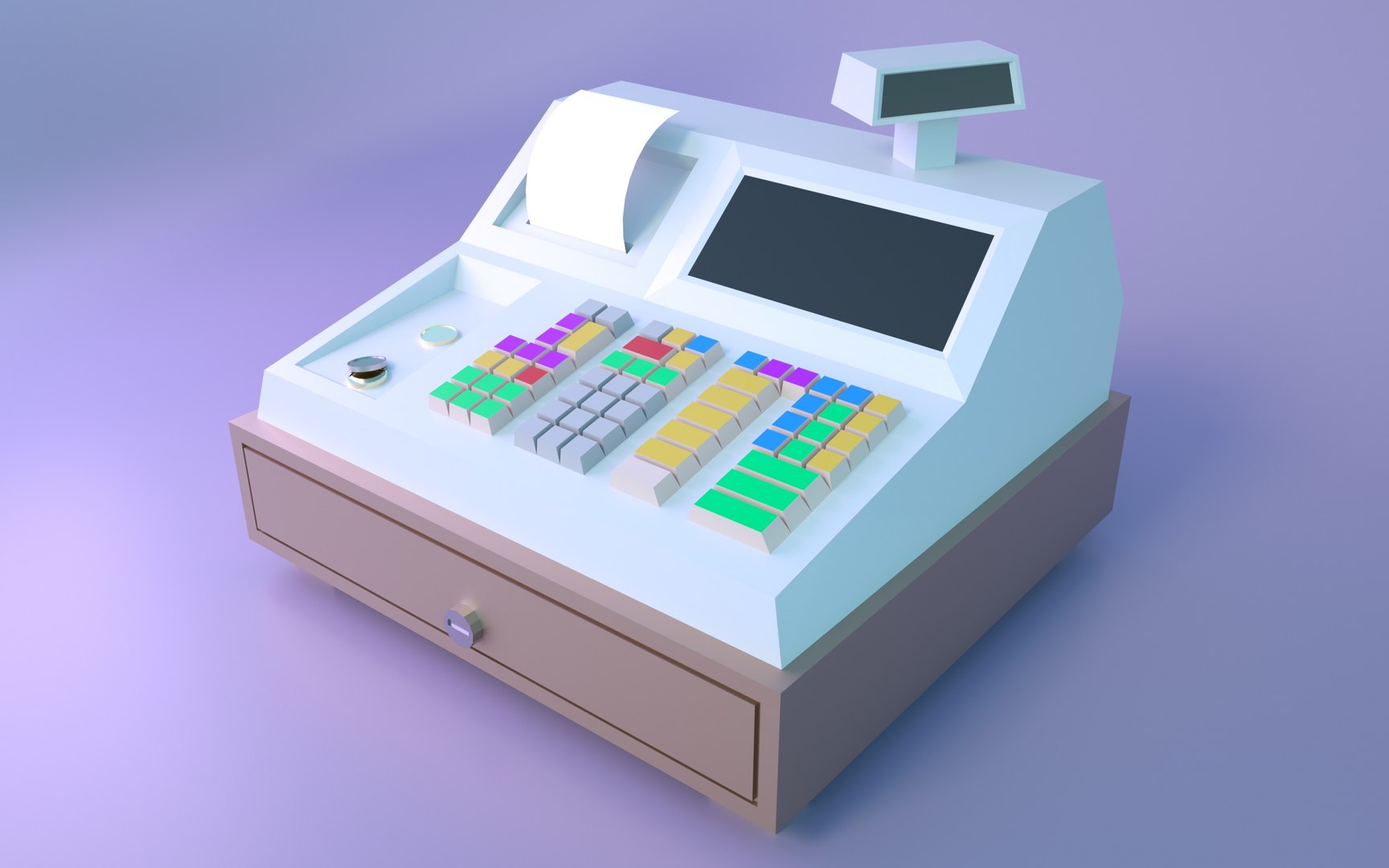 3D Low-poly Cash Register Model - TurboSquid 1631080