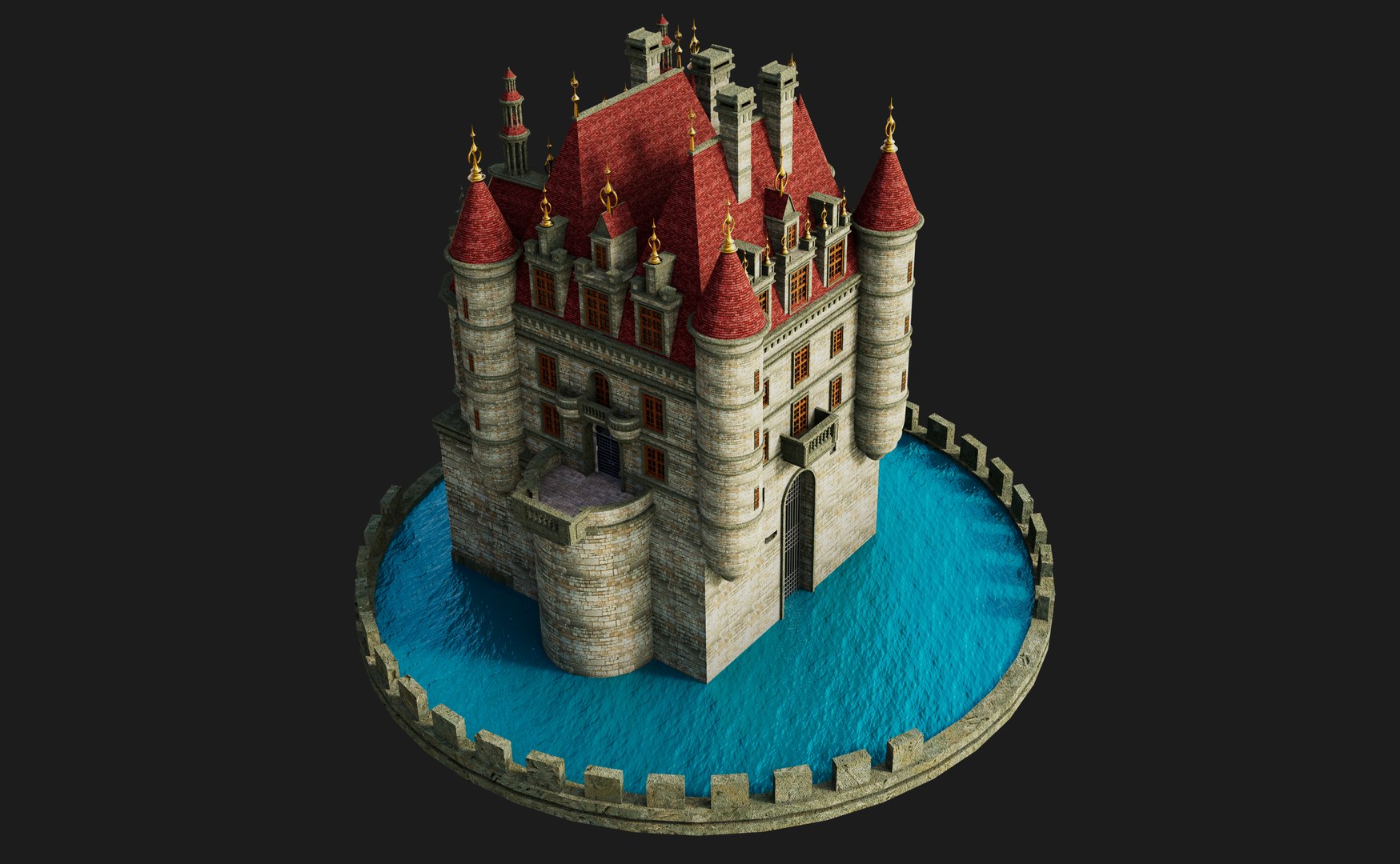 Fantasy Castle Building 3D Model - TurboSquid 2133003