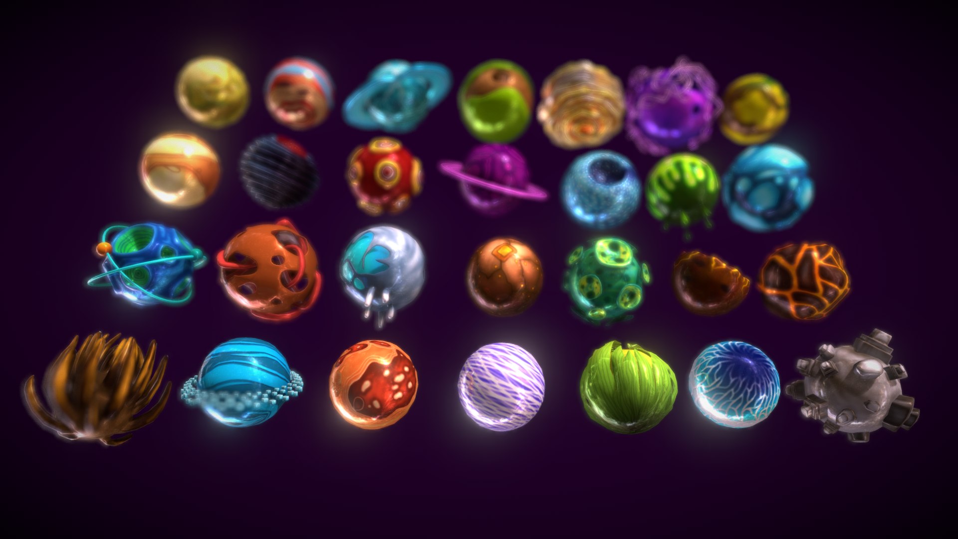 Cartoon Solar System2 3D Model - TurboSquid 2134178