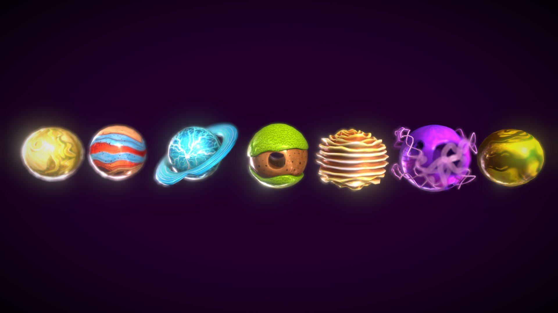 Cartoon Solar System2 3D Model - TurboSquid 2134178